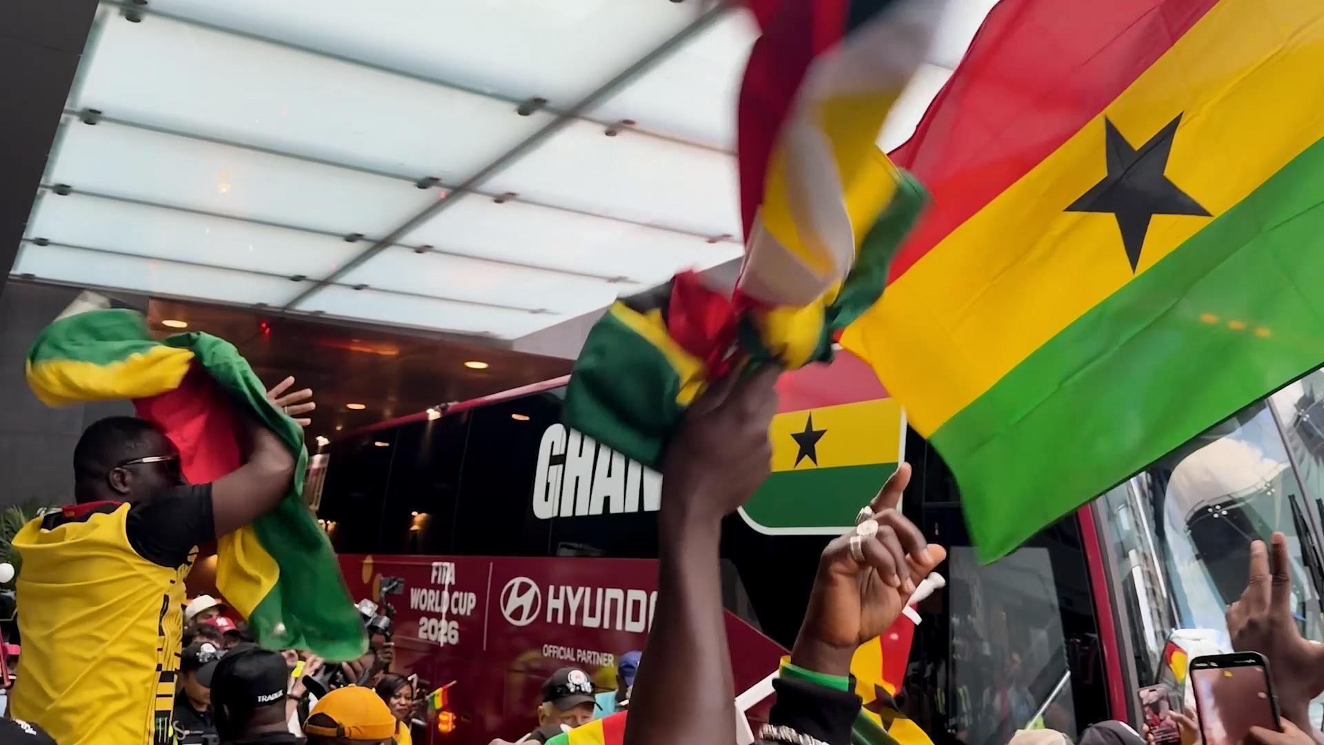 Party without Partey - Ghana players mobbed by fans in Toronto as star ...