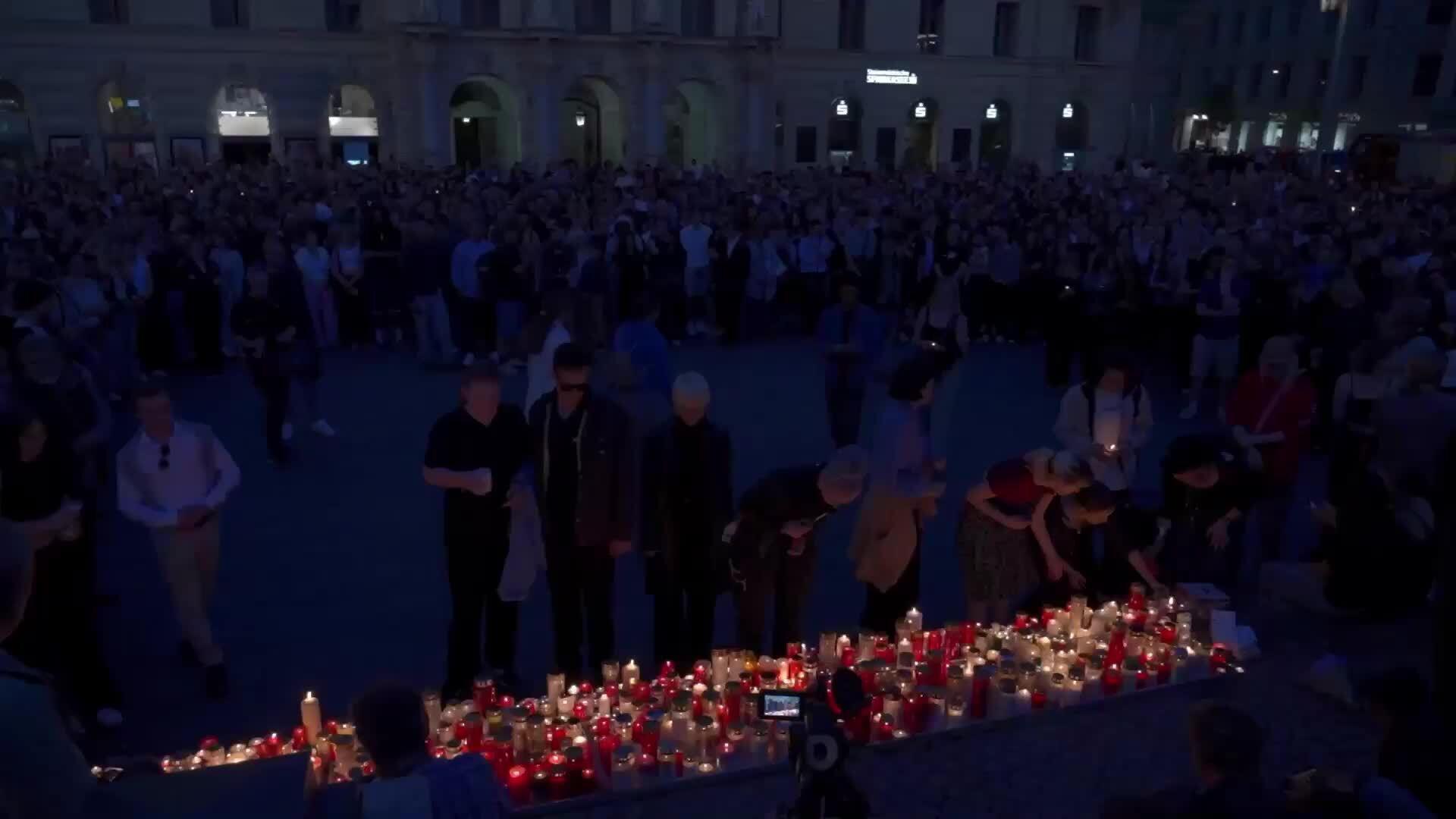 Graz mourns - Residents hold vigil for victims of deadly school ...