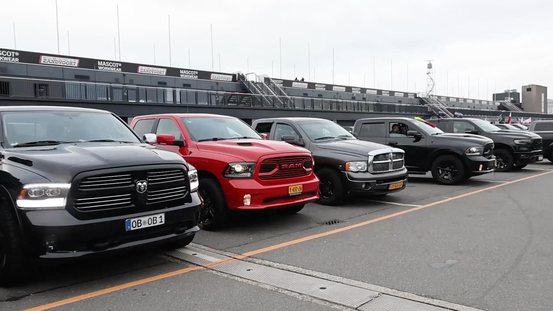 RAM jam! Hundreds of pickups flood Zandvoort track in Guinness World ...