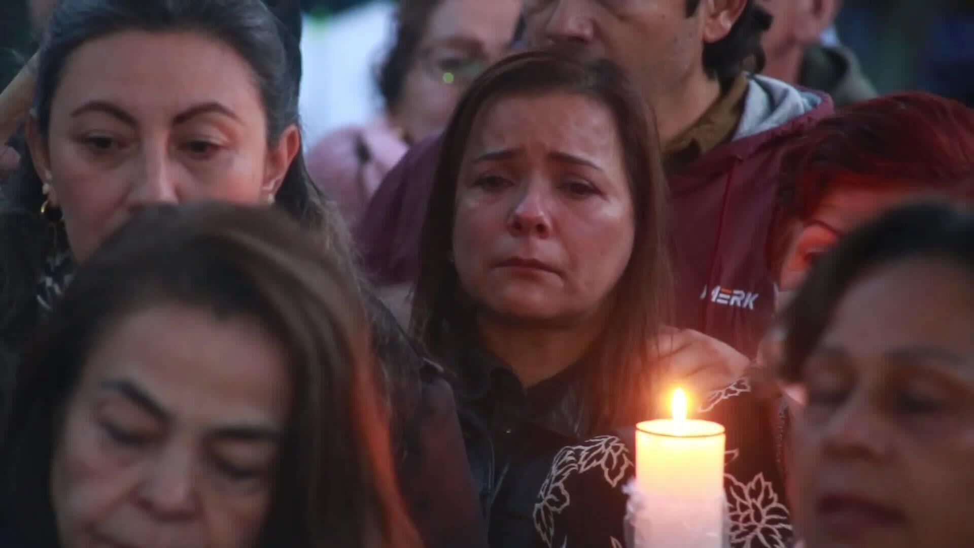 Vigil for Miguel Uribe at site of Bogota shooting after presidential ...