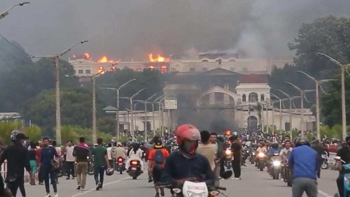 Up in smoke - Kathmandu burns as protesters torch parliament building ...