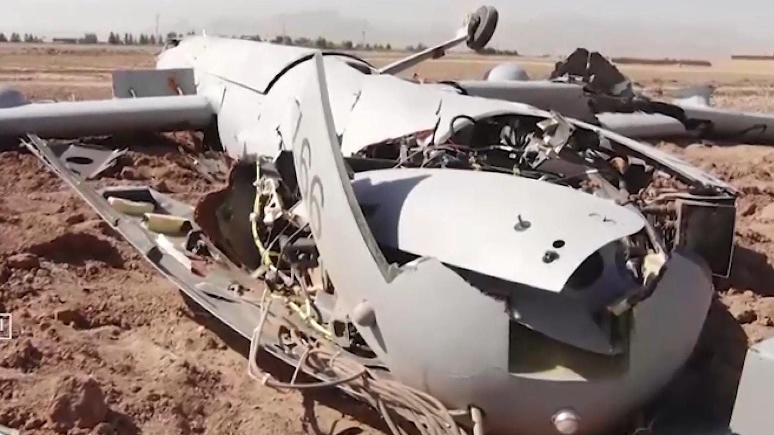 Downed drone - Iranian state TV releases footage of Israeli UAV ...