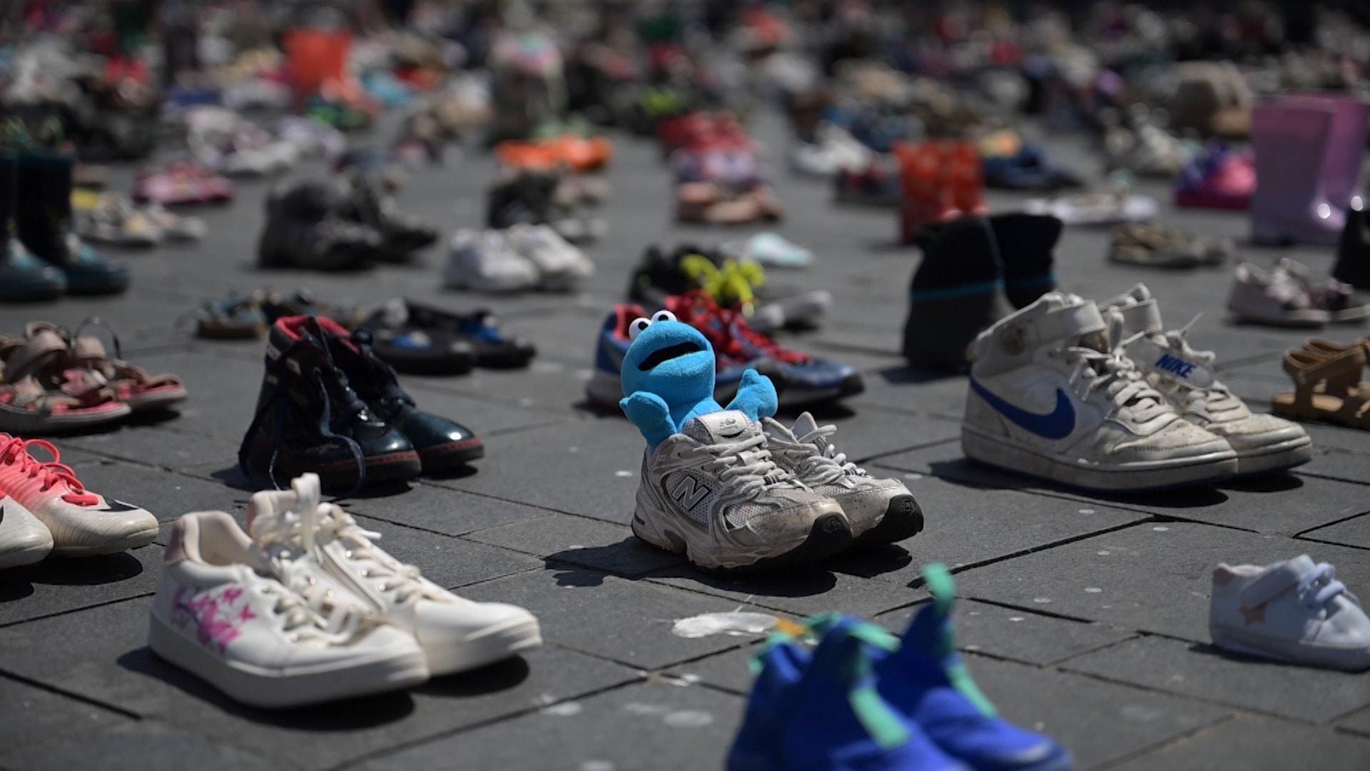 18,000 pairs of shoes – Dutch activists stage striking protest in ...