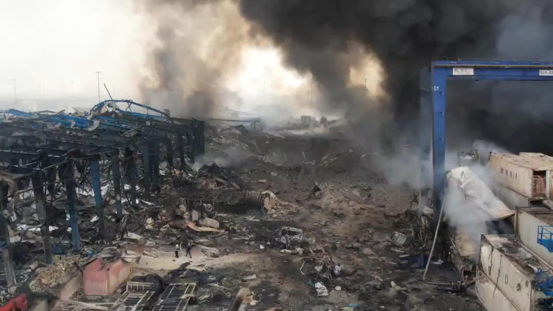 Drone captures aftermath of deadly Shahid Rajaee port explosion in ...