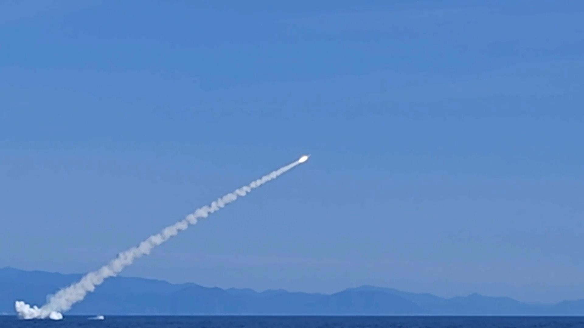 Up periscope! Russian Pacific Fleet's Ufa submarine hit targets with ...