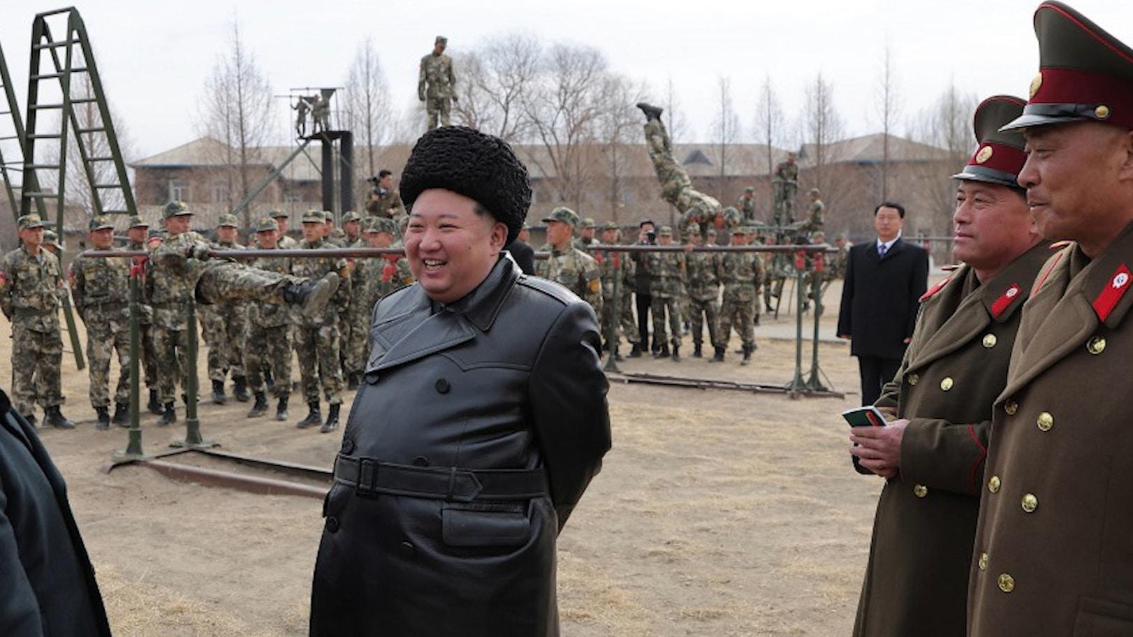 Kim Jong Un inspects Kang Koon officers academy in Pyongyang on 80th ...