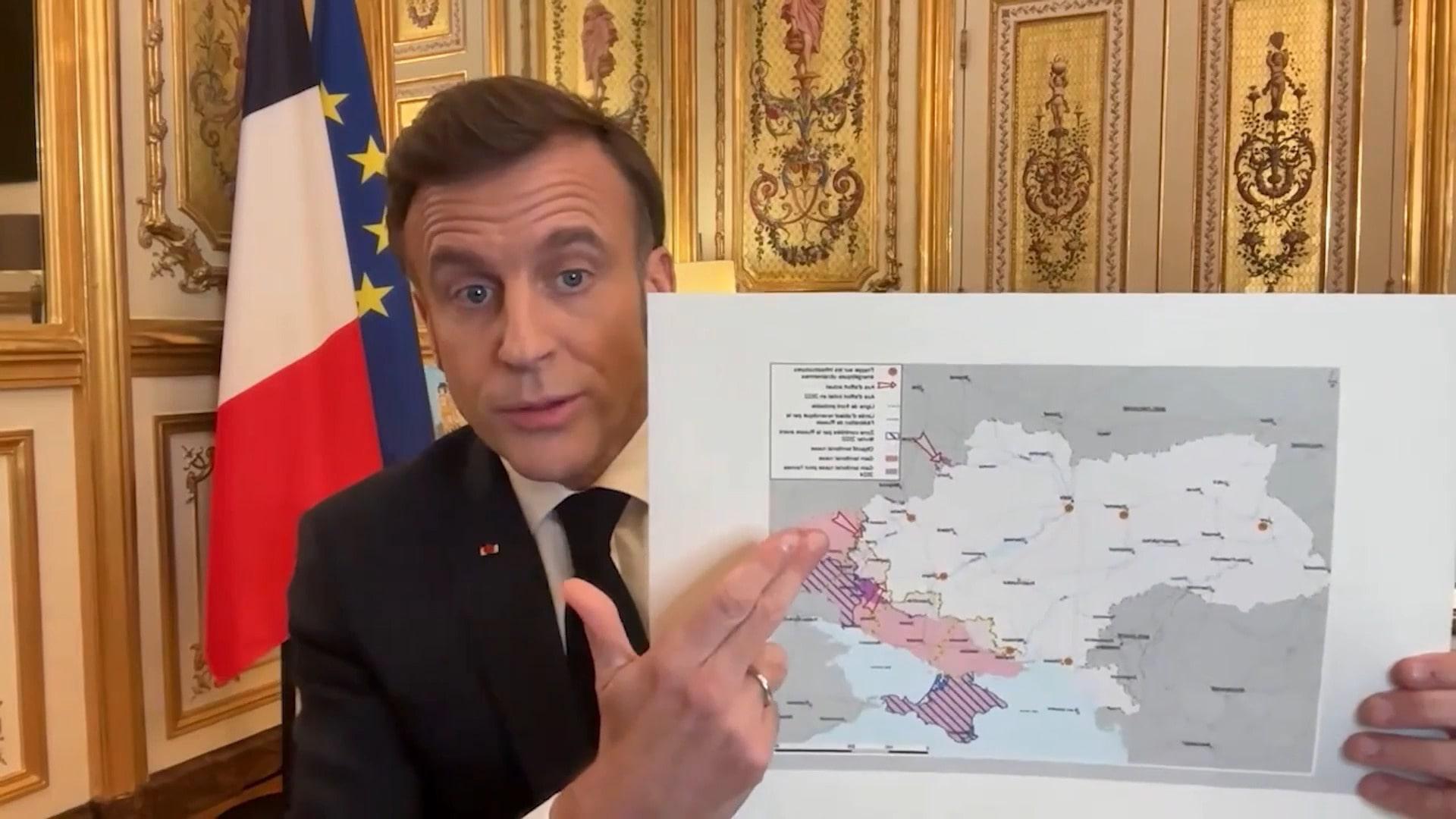 Flip reverse - Macron tries to explain Ukraine conflict with bizarre ...