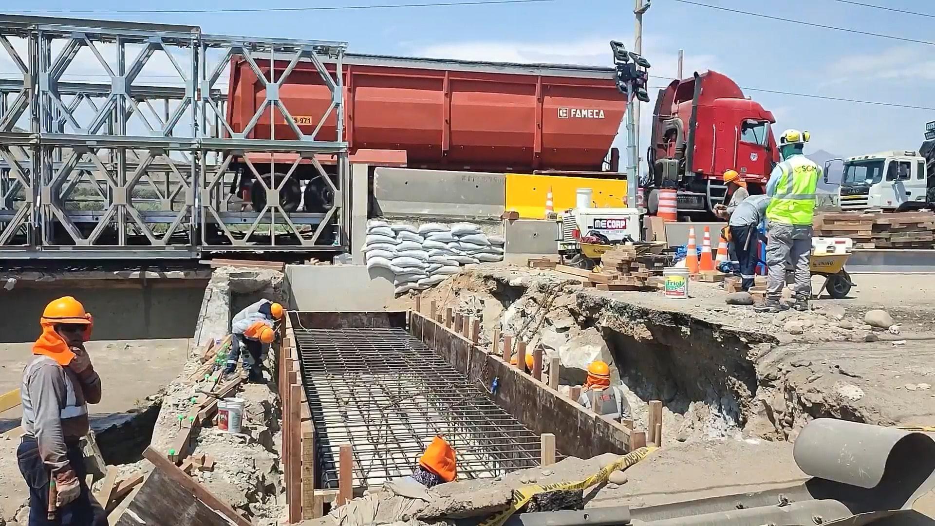 Bridging the divide - Traffic returns to temporary crossing following deadly collapse in Peru's ...