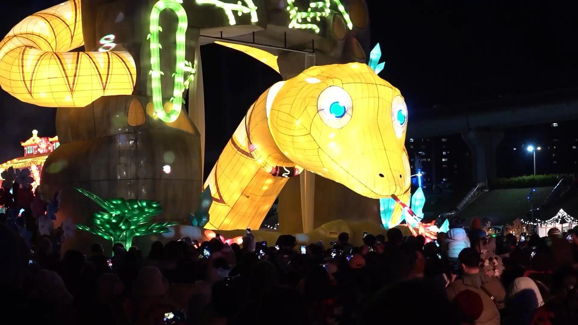 Slithering lights! Taipei lantern festival celebrates Lunar New Year ...