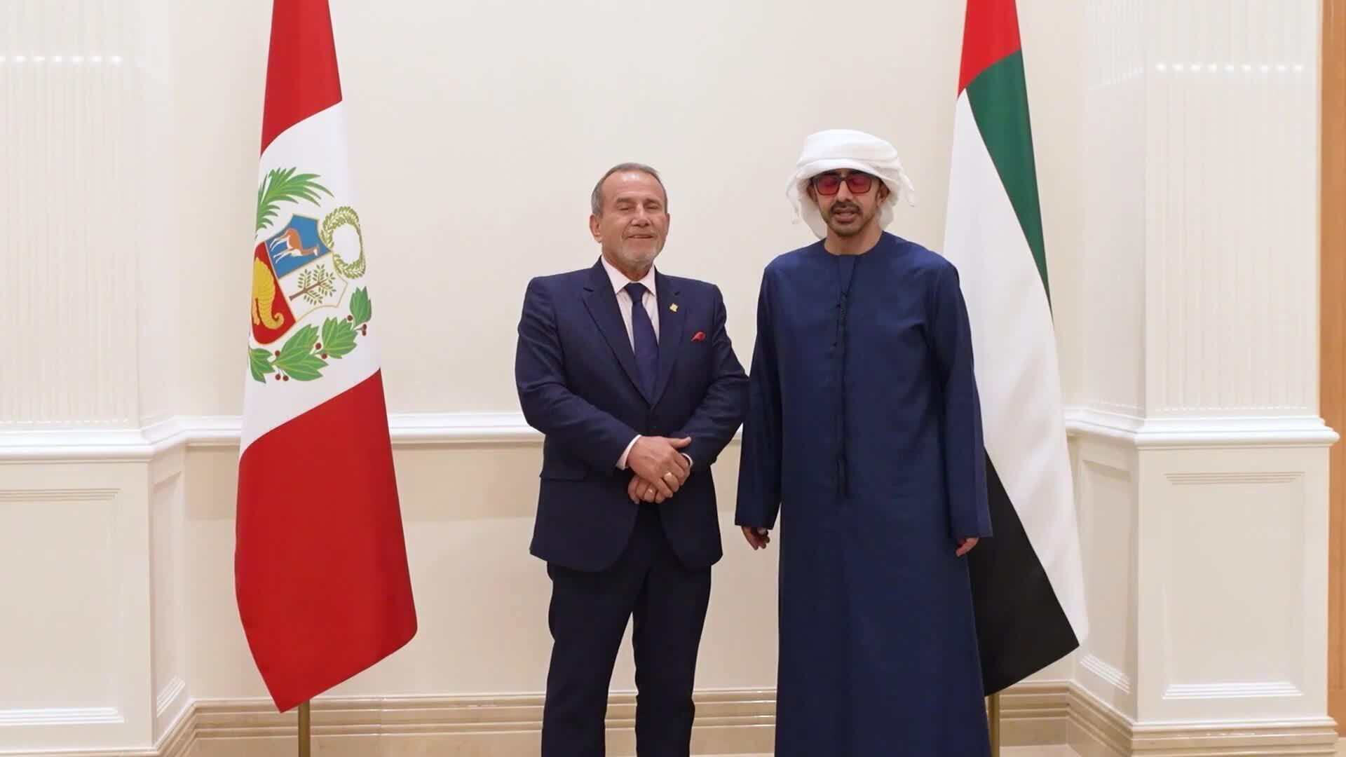 UAE FM welcomes Peruvian counterpart in Abu Dhabi during inauguration ...