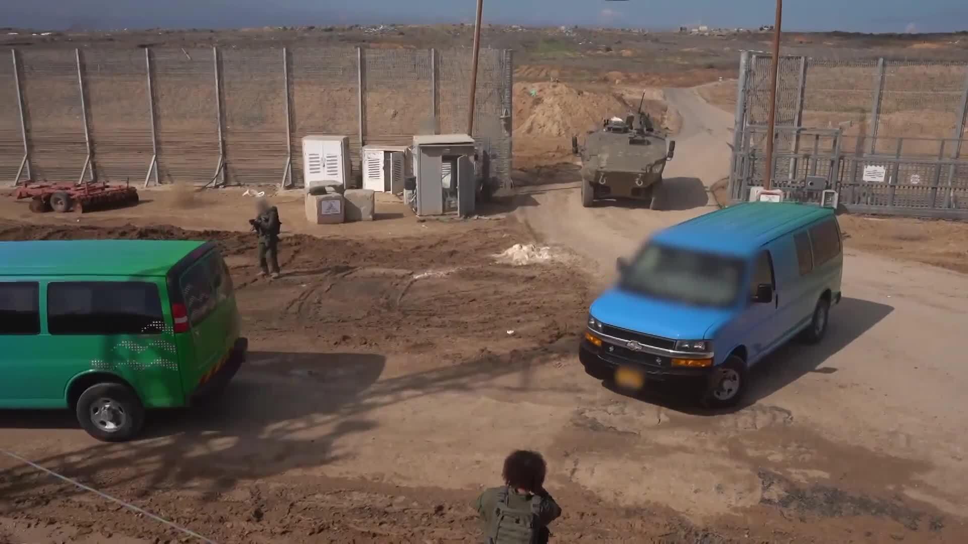 IDF releases footage showing moment hostages cross into Israeli ...