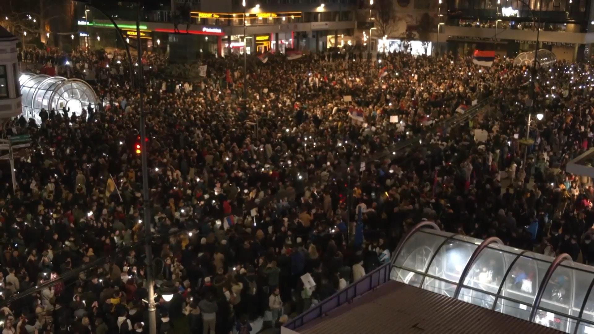 Students block bridges in Nis, marking three months since deadly ...