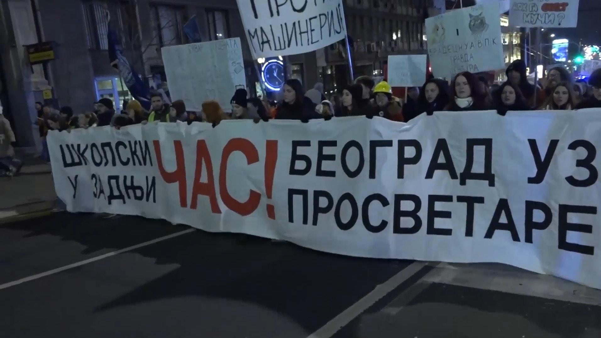 Thousands join in student-led march to support teachers in Belgrade ...