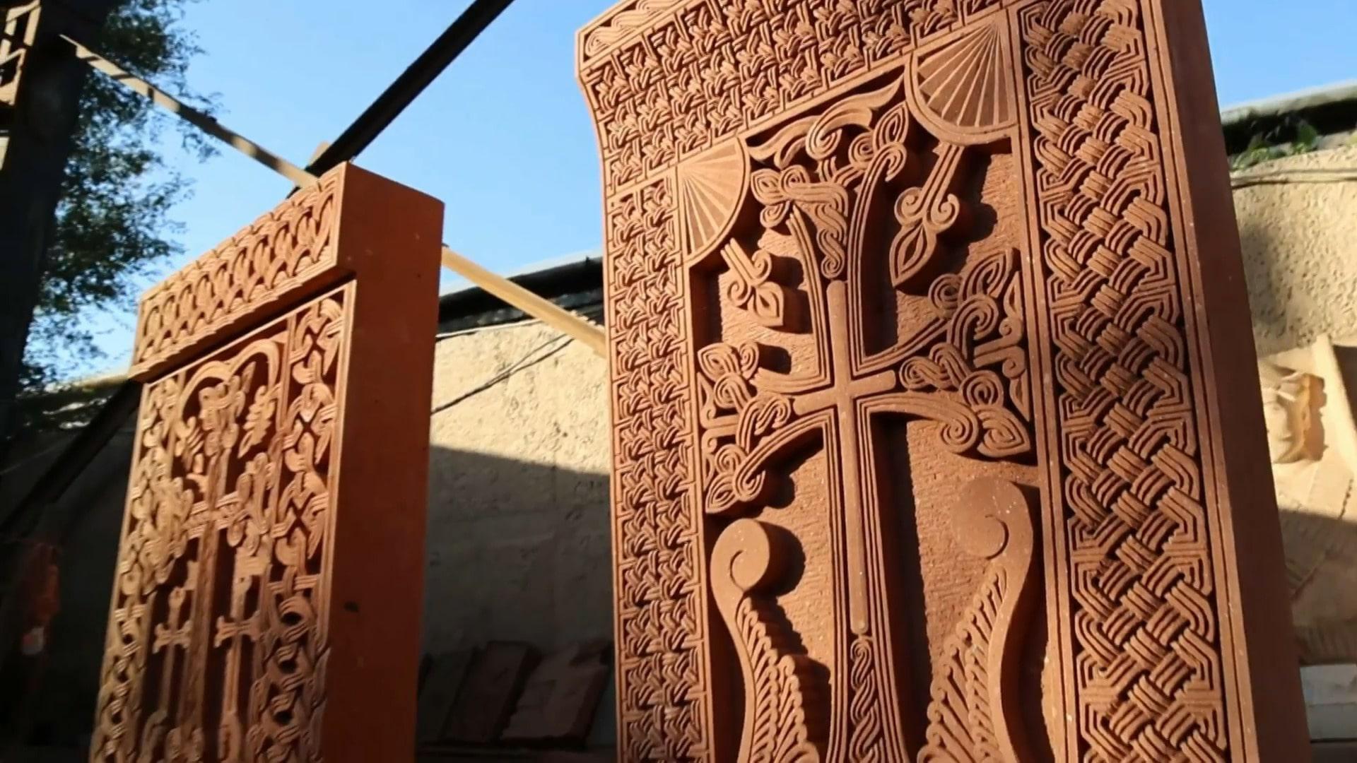 Sign of the cross - Armenian sculptor crafts traditional stone ...