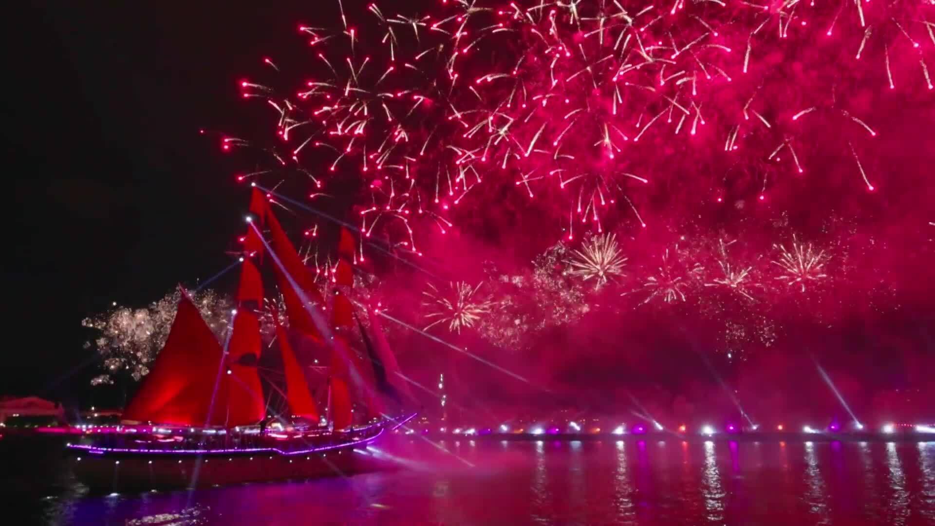 Forever young! Dazzling fireworks as St Petersburg marks end of school ...