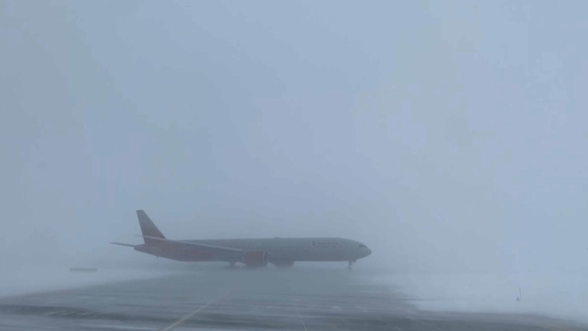 Plane crazy? Snow cyclone hits runway on Russia's Sakhalin Island ...